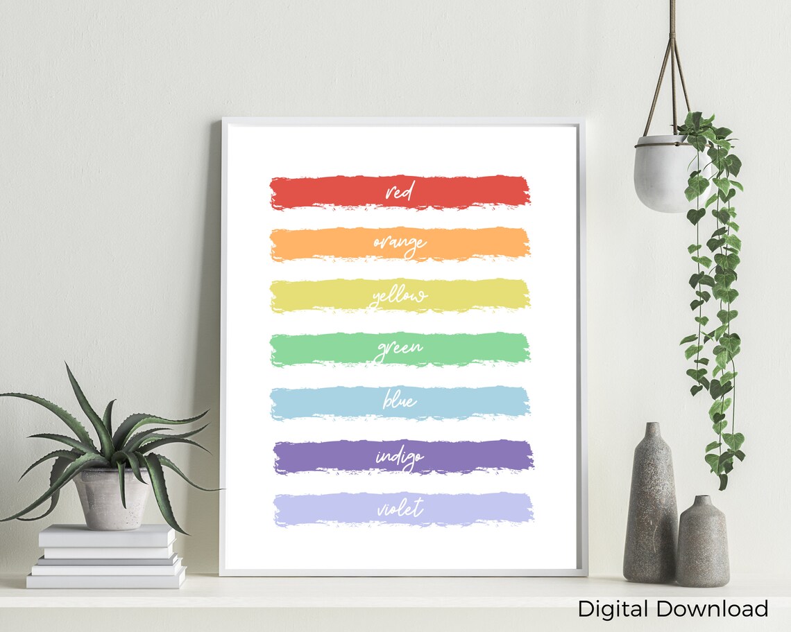 Rainbow Colors Educational Poster Playroom Decor Homeschool - Etsy