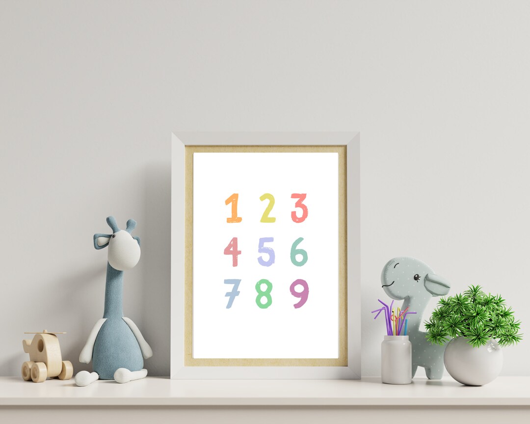 Pastel Rainbow Numbers Poster Homeschool Educational Poster - Etsy