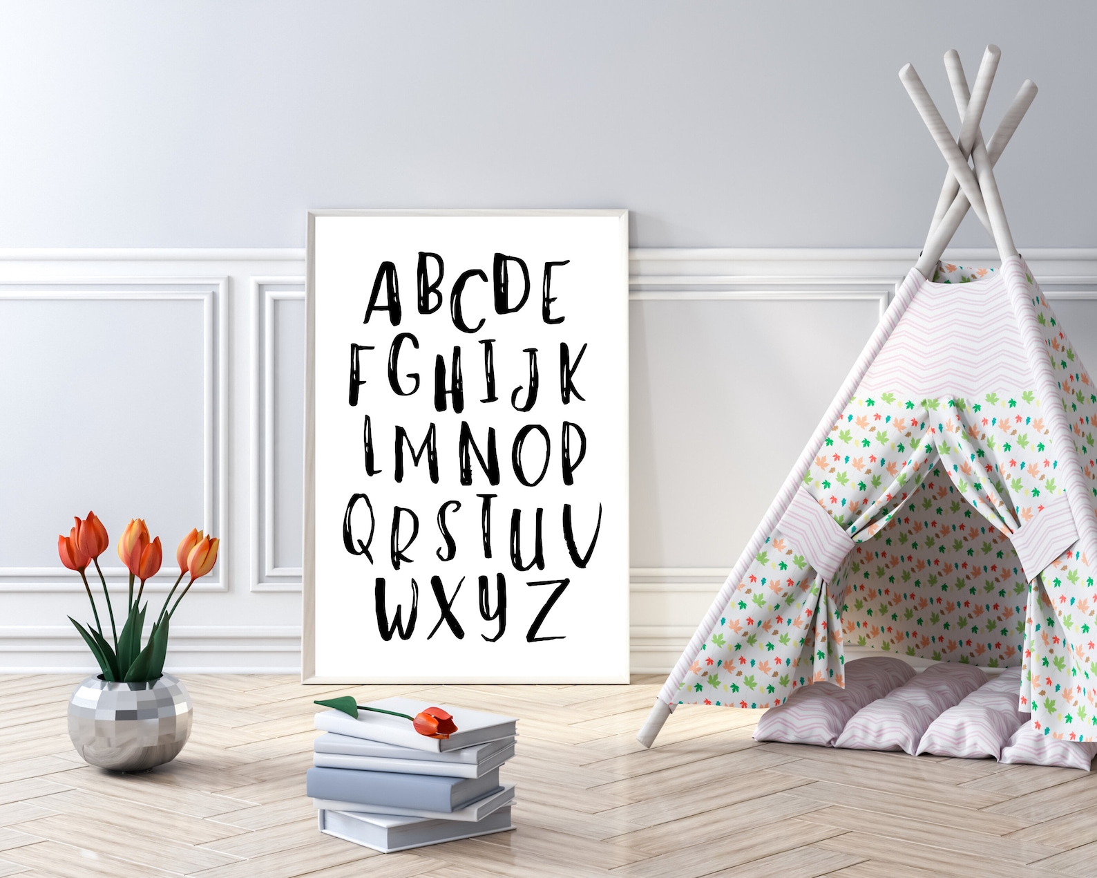 Black and White Alphabet Poster Digital Download Classroom Printable ...