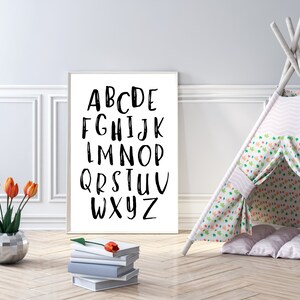 Black and White Alphabet Poster Digital Download | Classroom Printable ...