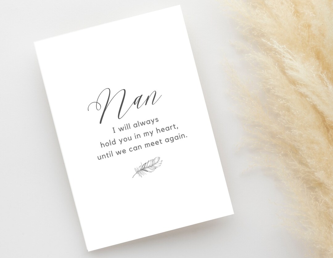 Nan Bereavement Card/ Sympathy Card/ Mothers Day - Etsy UK