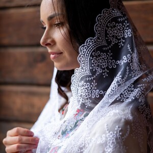Orthodox Head Scarf, Lace Chapel Veil Scarf, Mantilla Shawl, Church ...