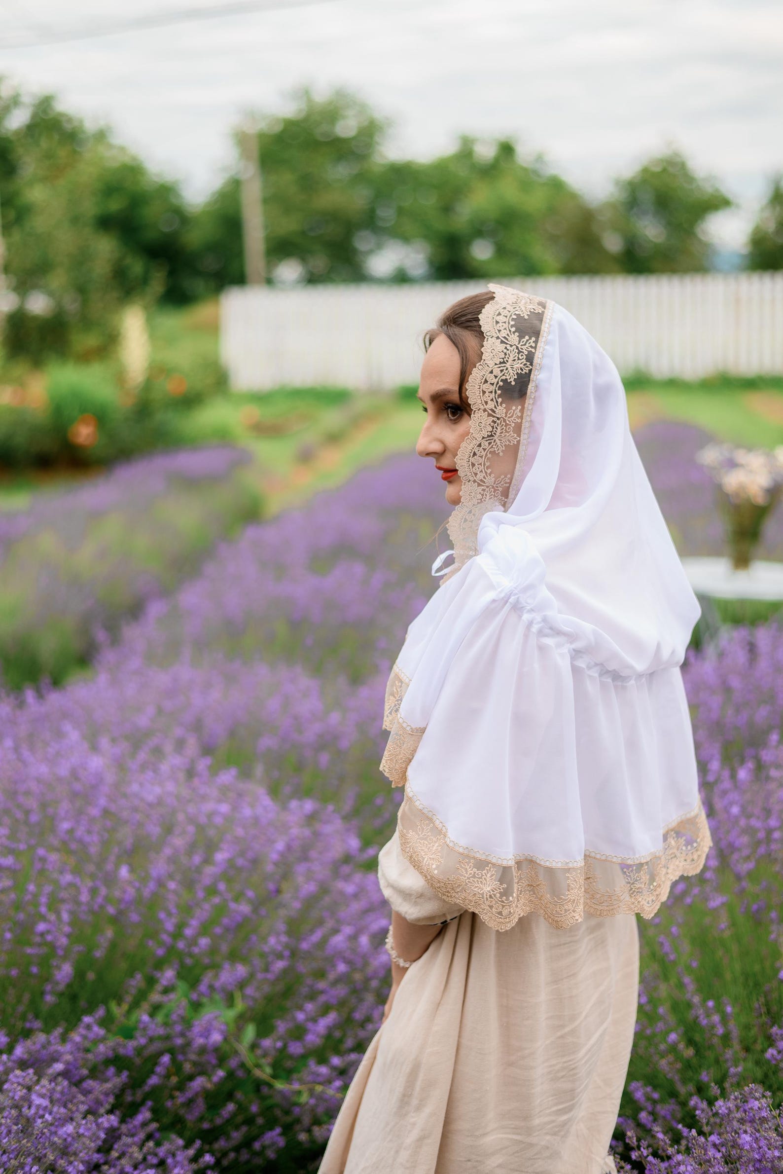 Catholic Head Covering, Lace Veil, Veil for Mass, Chiffon Head Covering ...