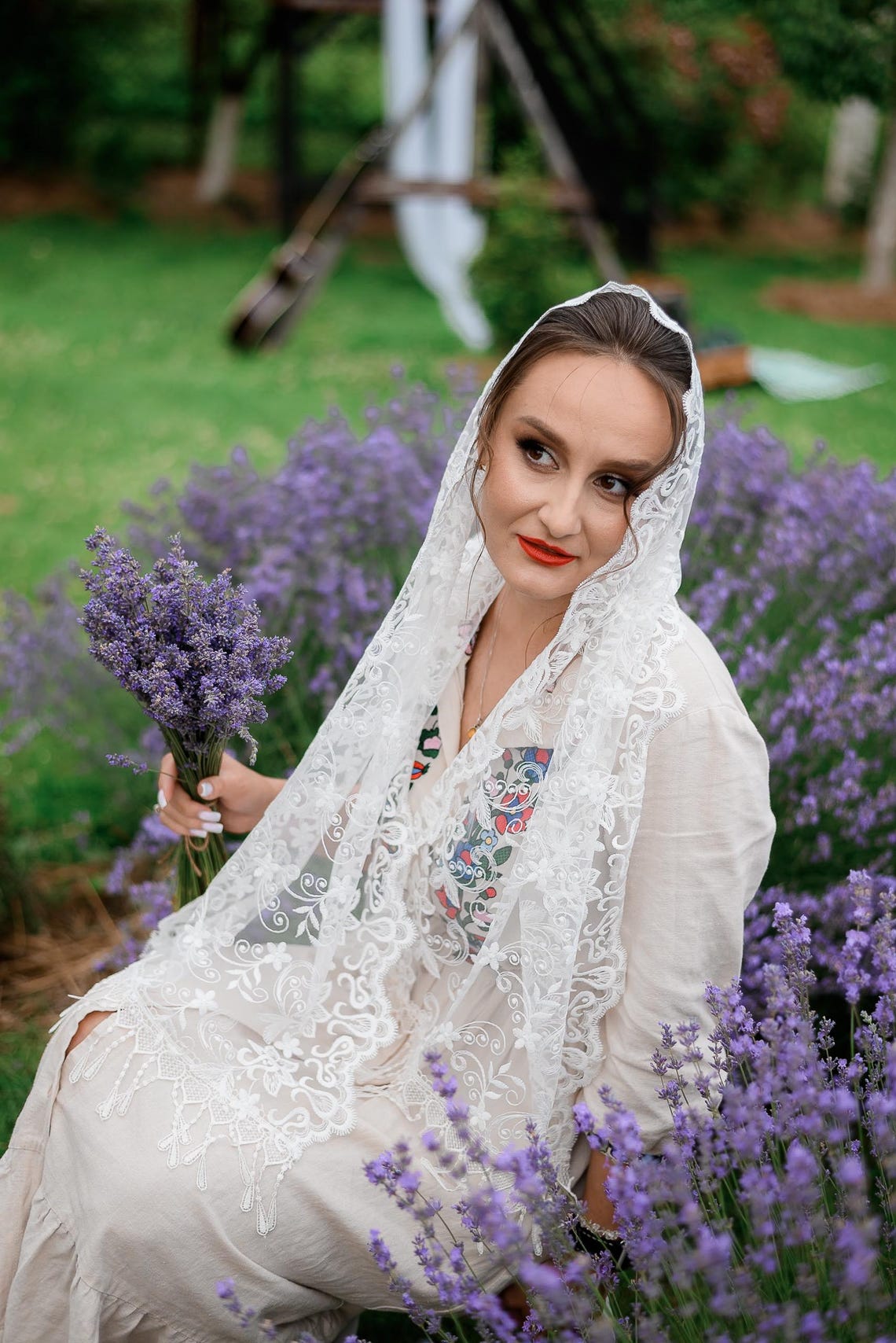 Chapel Scarf, Orthodox Head Scarf, Wedding Lace Scarf, Mantilla Shawl ...