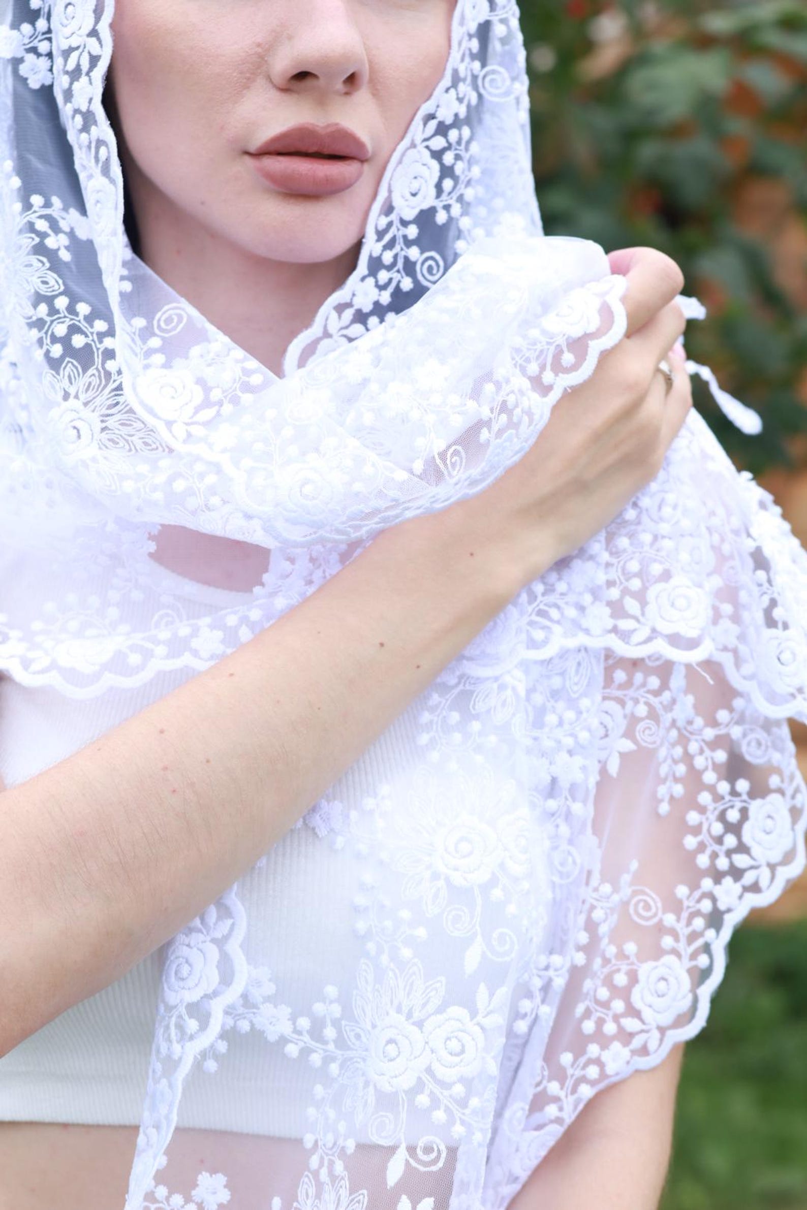 Ivory Veils for Mass, Sheer Church Scarf, Traditional Catholic Scarf ...