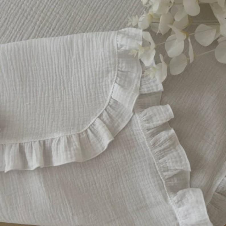 Muslin Baby Blanket for Baptism Blessing Christening Day, Lace ...