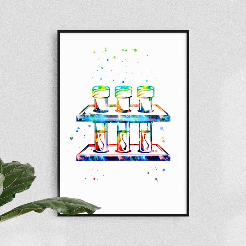 Chemistry Art Wall Decor Set of 4 Science Art Watercolor Prints - Etsy