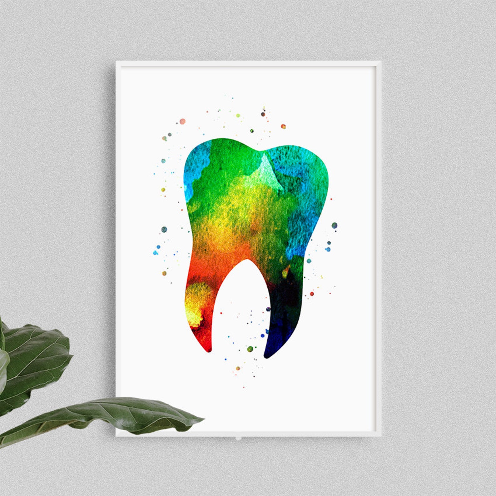 Tooth Watercolor Print Dental Student Gift - Etsy