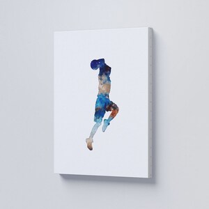 Basketball Art Print Blue and Brown Sports Decor for Boys - Etsy
