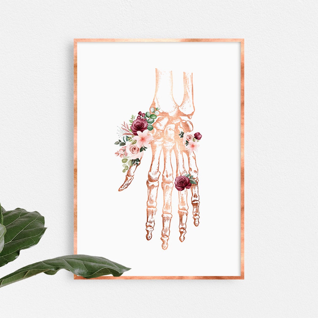 Human Hand Anatomy Art Print, Floral Anatomy Art, Orthopedic Surgery ...