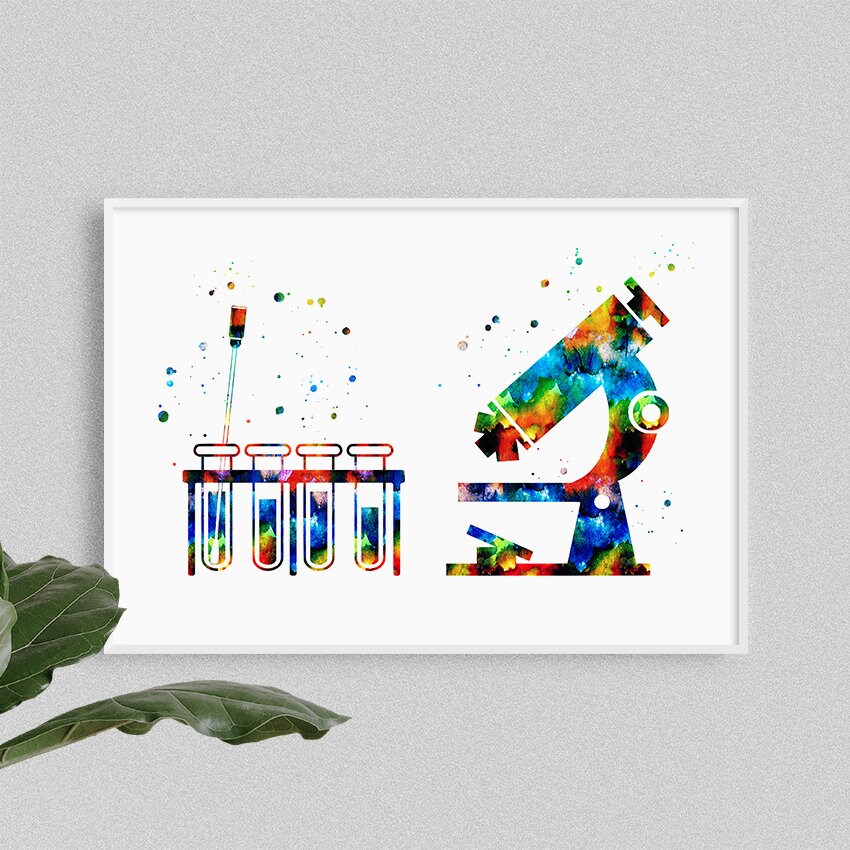 Microbiology Art Watercolor Print Gift for Microbiologist - Etsy