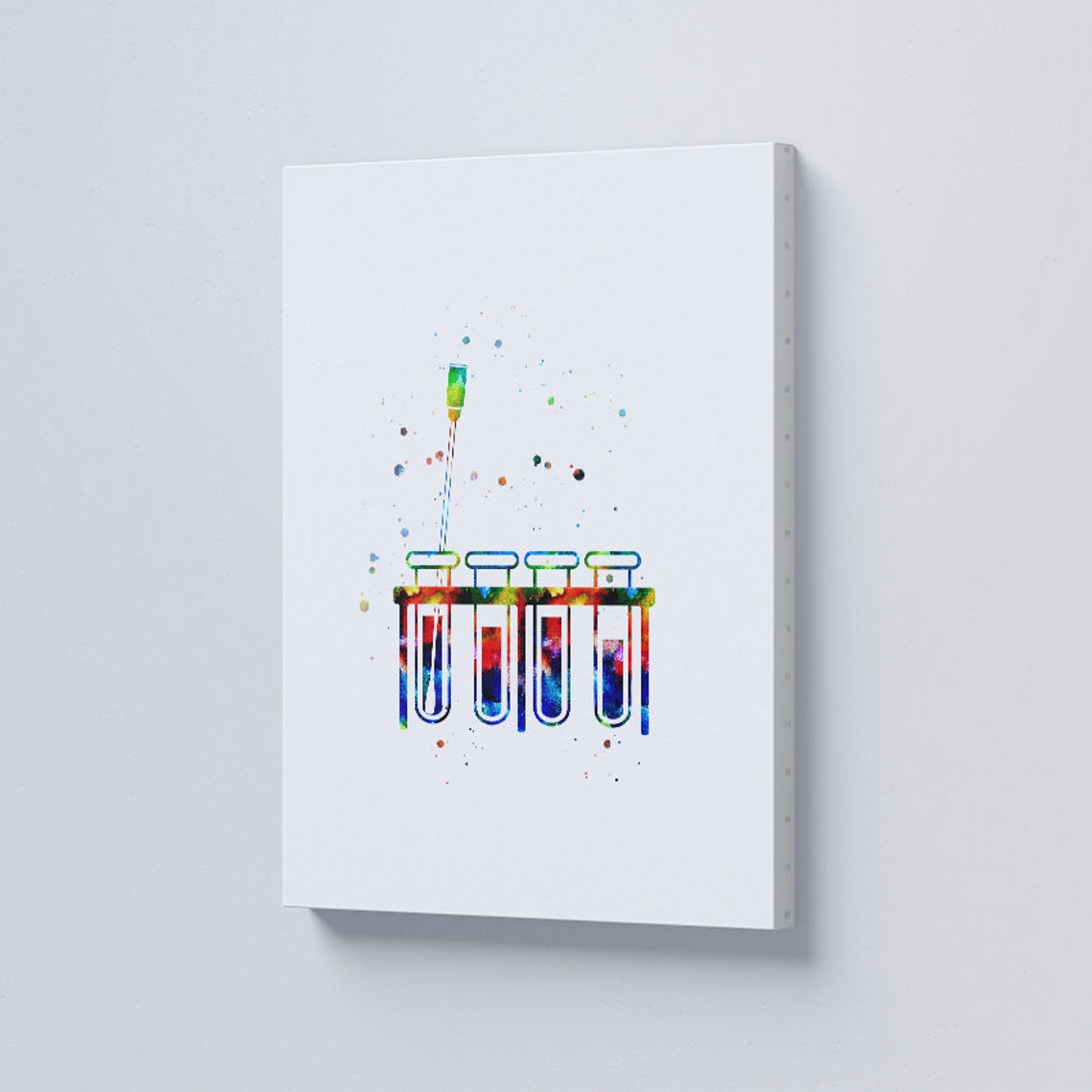 Test Lab Tubes Laboratory Wall Art Science Watercolor Print - Etsy