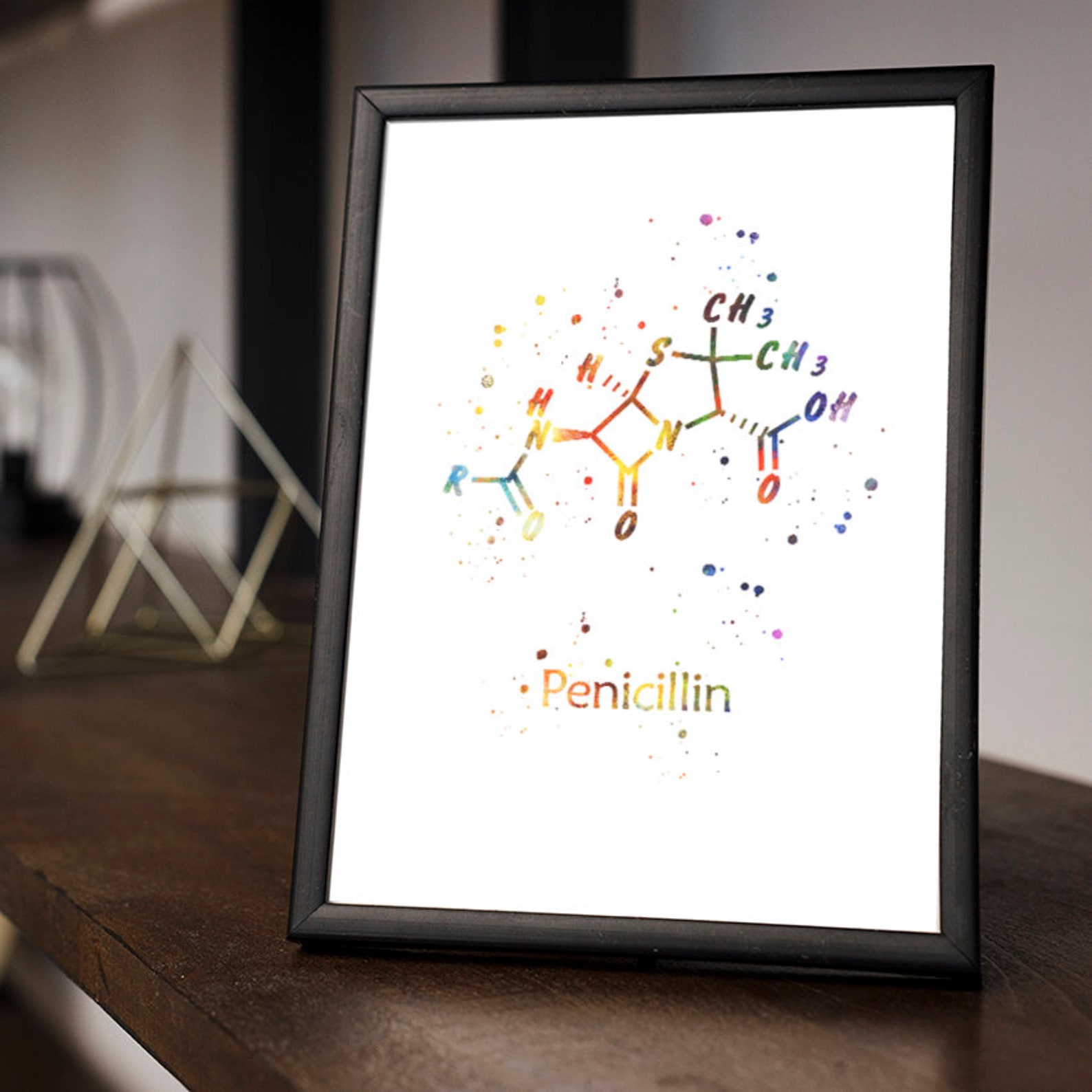 Penicillin Print Pharmacy Art Penicillin Molecule Poster - Etsy