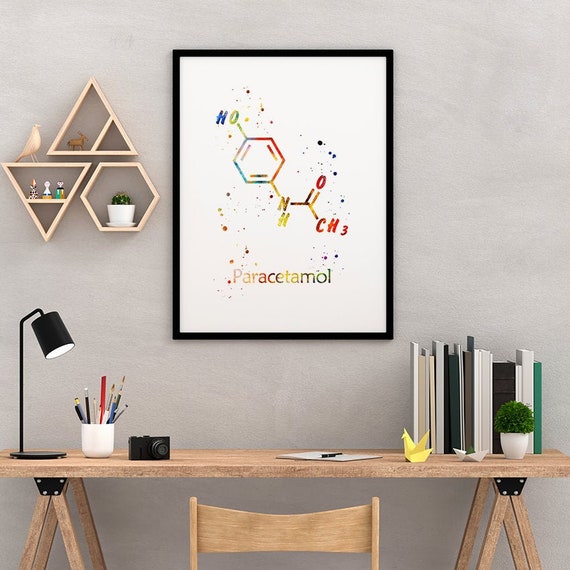 Paracetamol Molecule Print Pharmacy Art Pharmacist Gift - Etsy