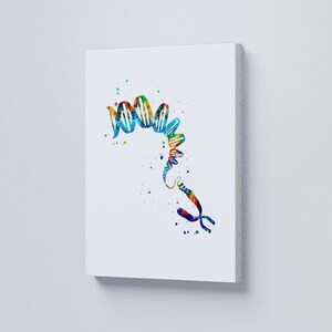 Genetics Art, DNA Chromosome Watercolor Print, Science Poster - Etsy