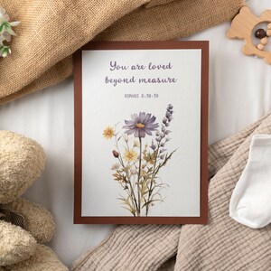 Bible Verse Wall Art, Christian Scripture Print, Floral Nursery Decor ...