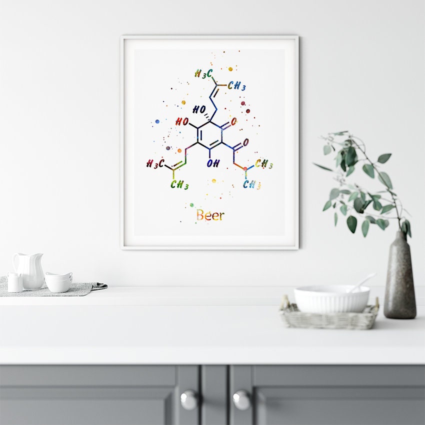 Beer molecule print Humulone molecule poster Chemistry | Etsy