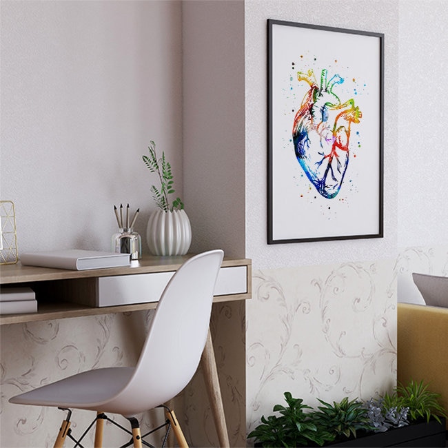 Heart Anatomy Art Print, Medical Poster, Anatomical Heart, Clinic Wall ...