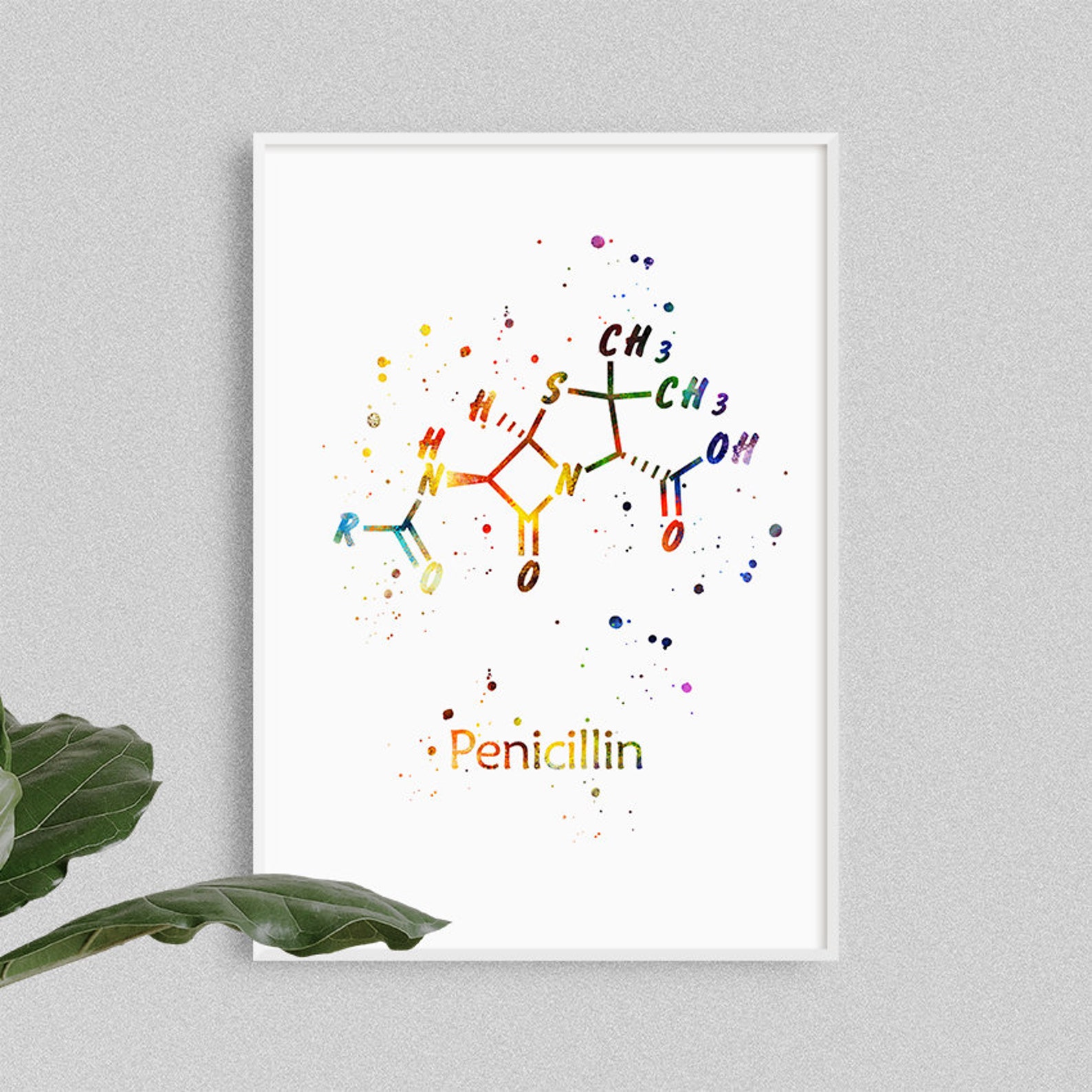 Penicillin Print Pharmacy Art Penicillin Molecule Poster - Etsy
