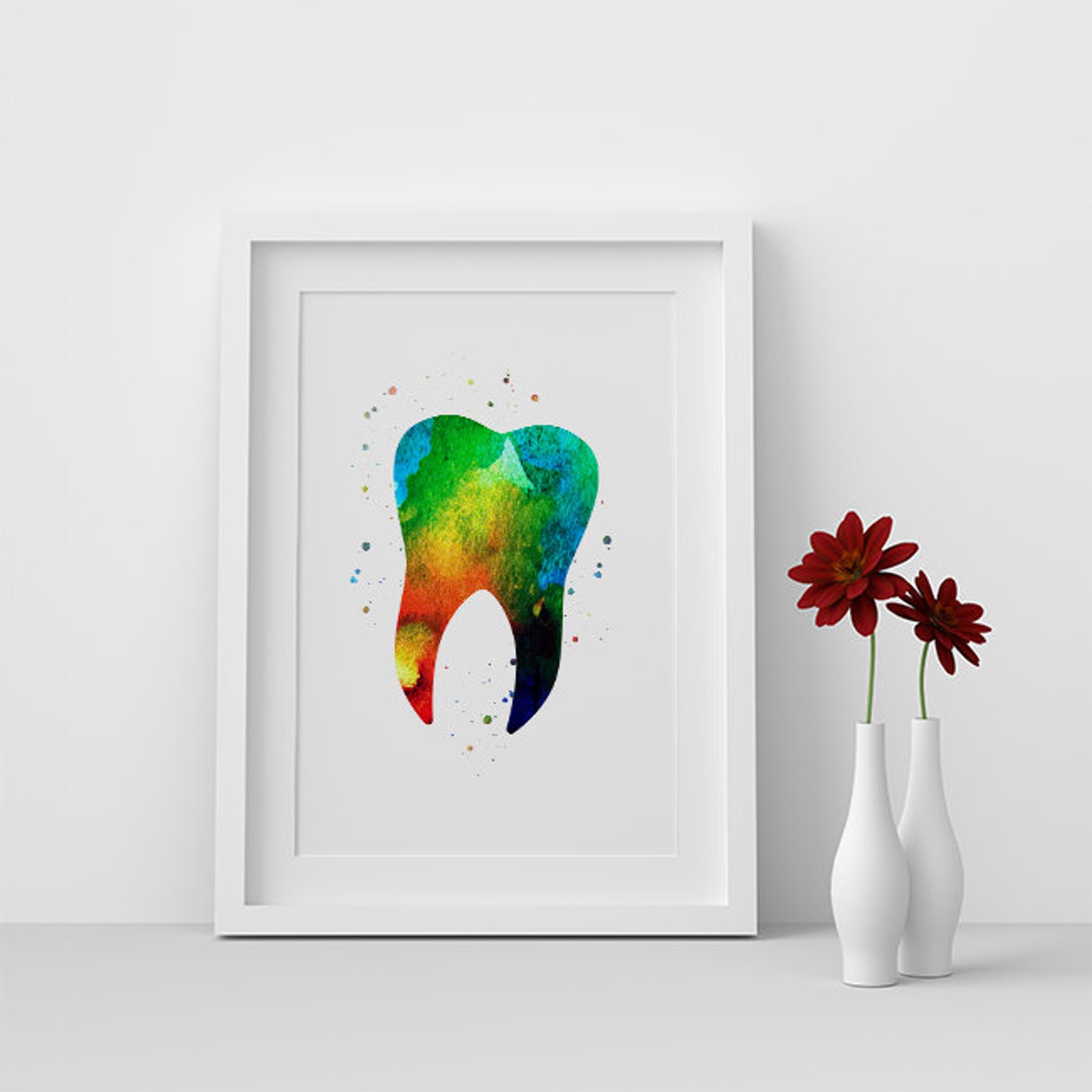 Tooth Watercolor Print Dental Student Gift - Etsy
