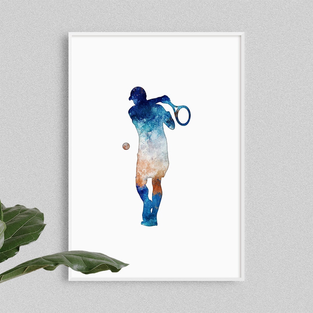 Tennis Print, Tennis Player Watercolor Artwork, Motivational Sport ...