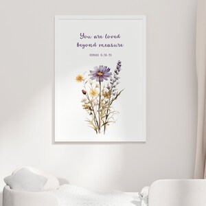 Bible Verse Wall Art, Christian Scripture Print, Floral Nursery Decor ...