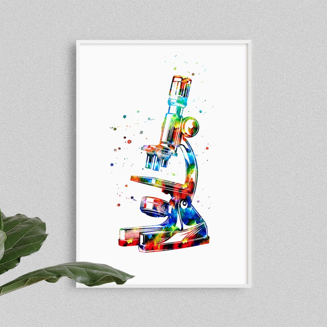 Мicroscope Art Print, Science Art, Microscope Poster, Graduation Gift ...