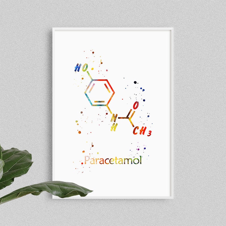 Paracetamol Molecule Print Pharmacy Art Pharmacist Gift - Etsy