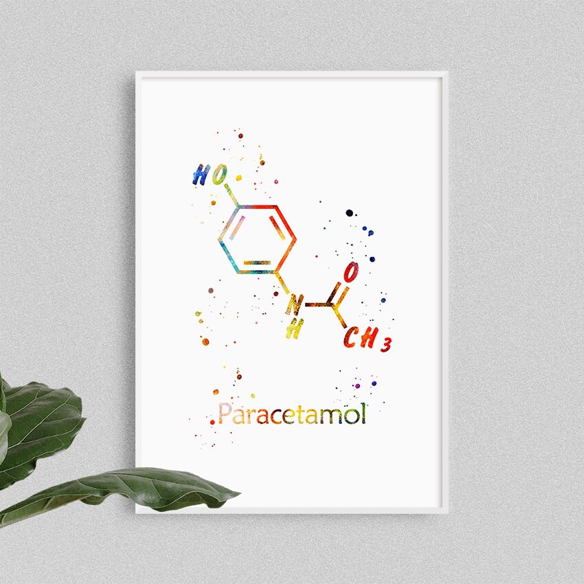 Paracetamol Molecule Print Pharmacy Art Pharmacist Gift - Etsy