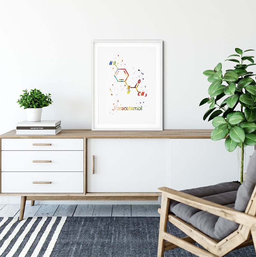 Paracetamol Molecule Print Pharmacy Art Pharmacist Gift - Etsy