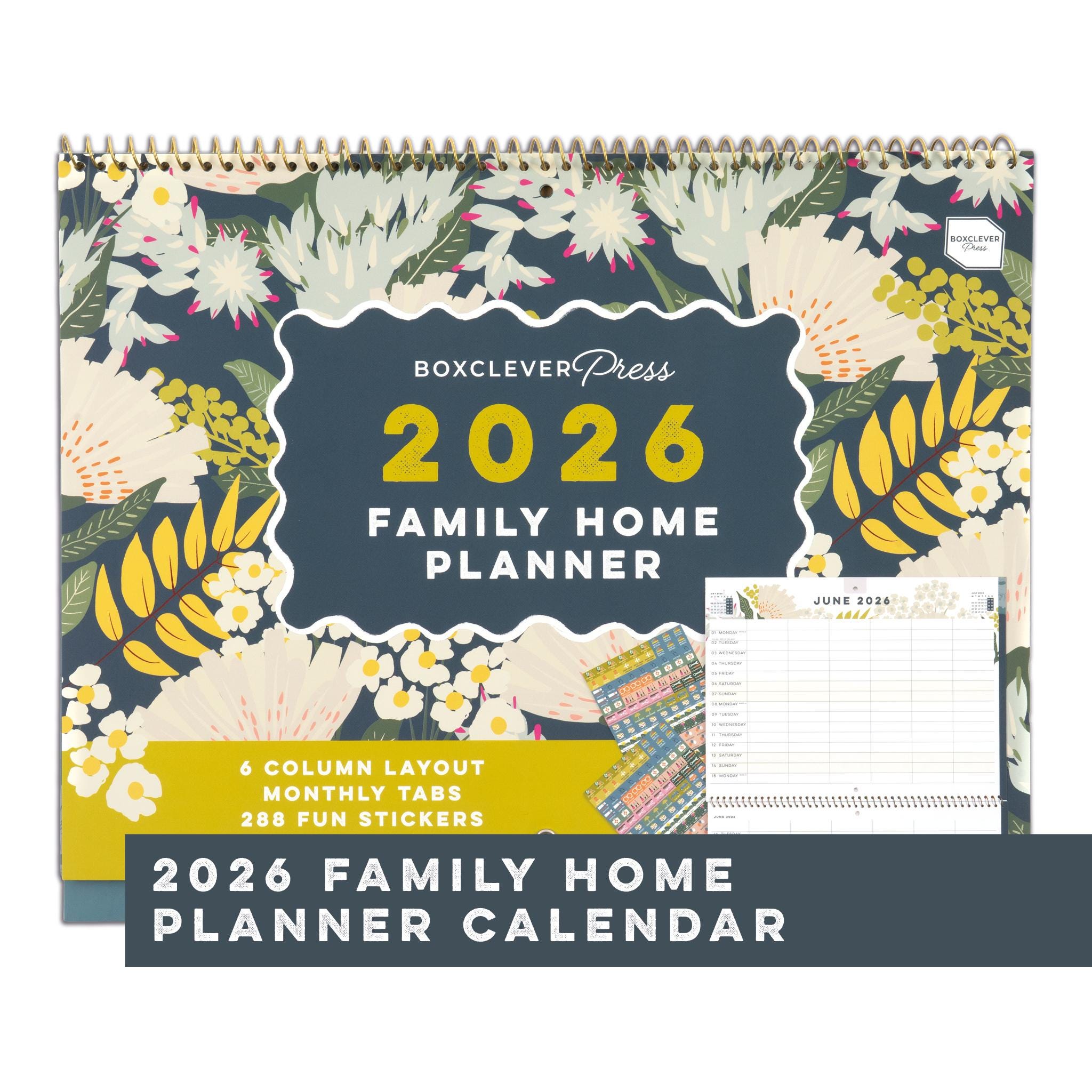 2026 Family Home Planner - Boxclever Press Monthly Wall Calendar With 6 Column Layout - Etsy UK