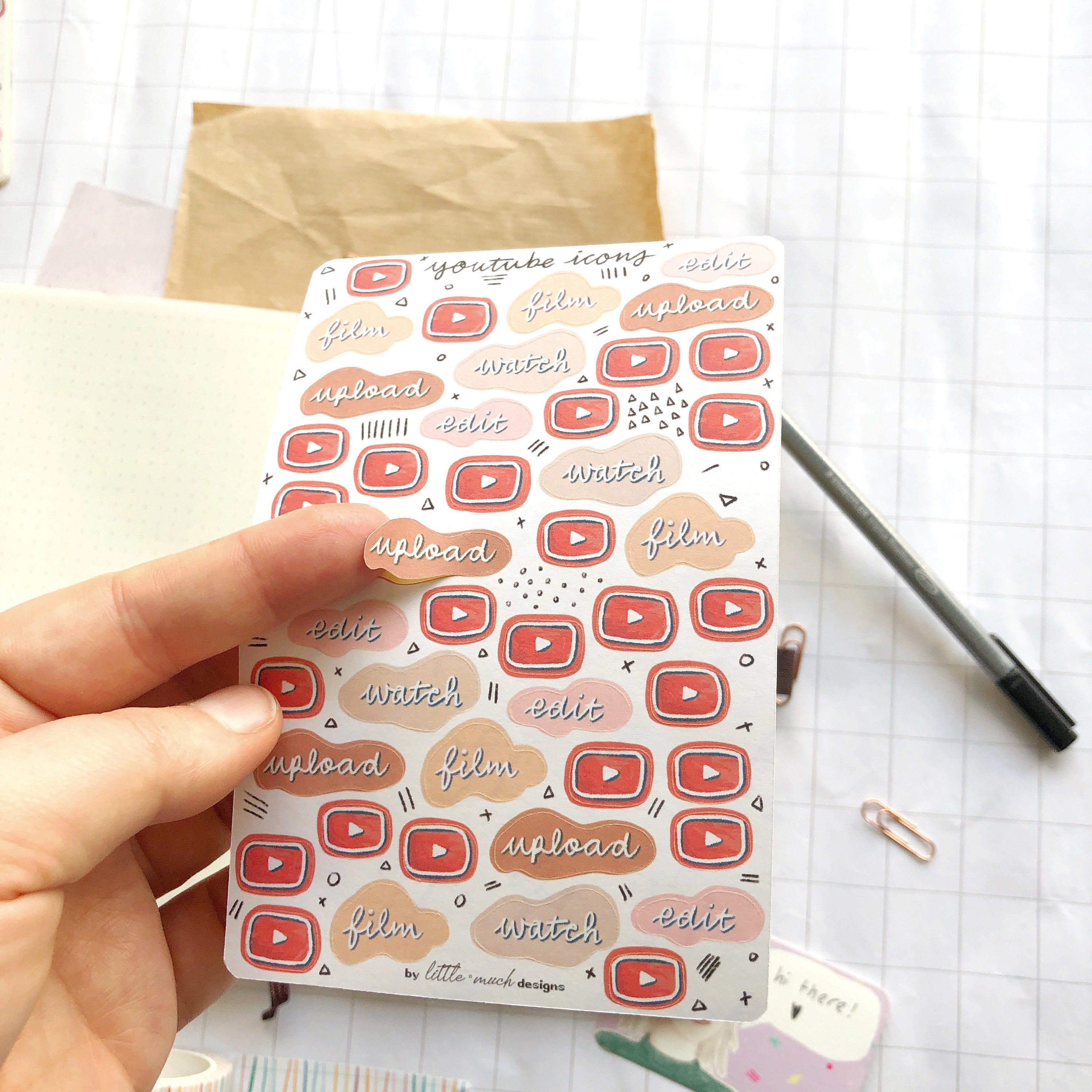 Youtube Icons Sticker Sheet - Etsy