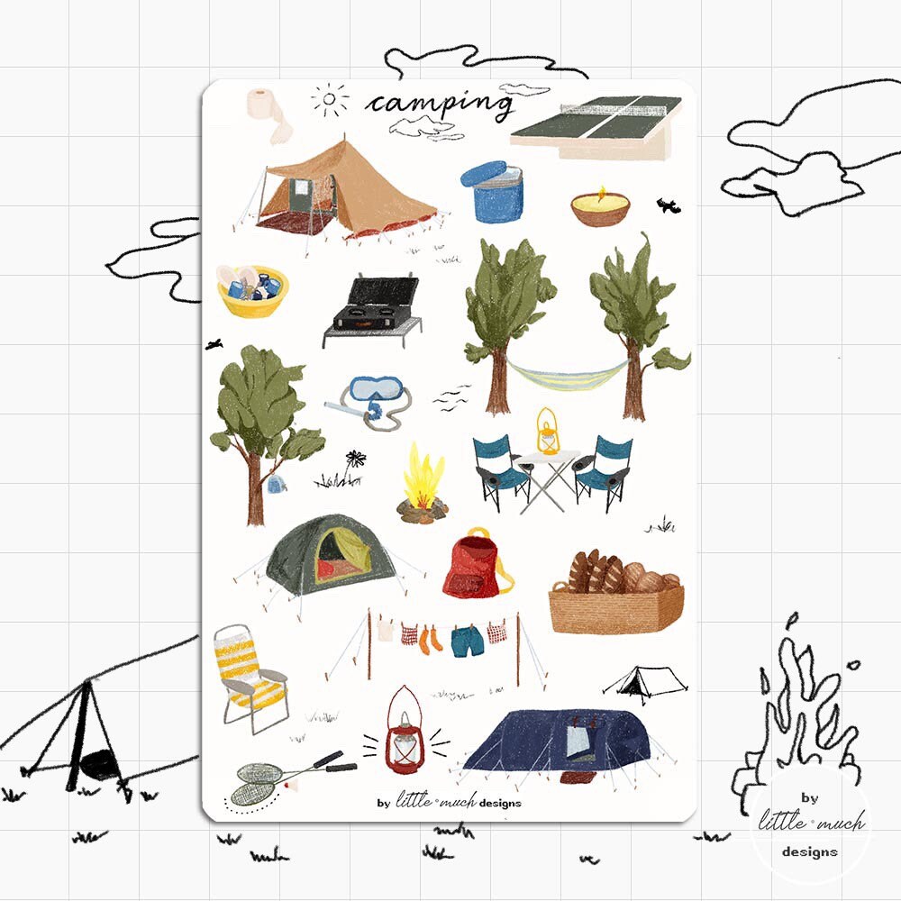 Camping Life Sticker Sheet - Etsy