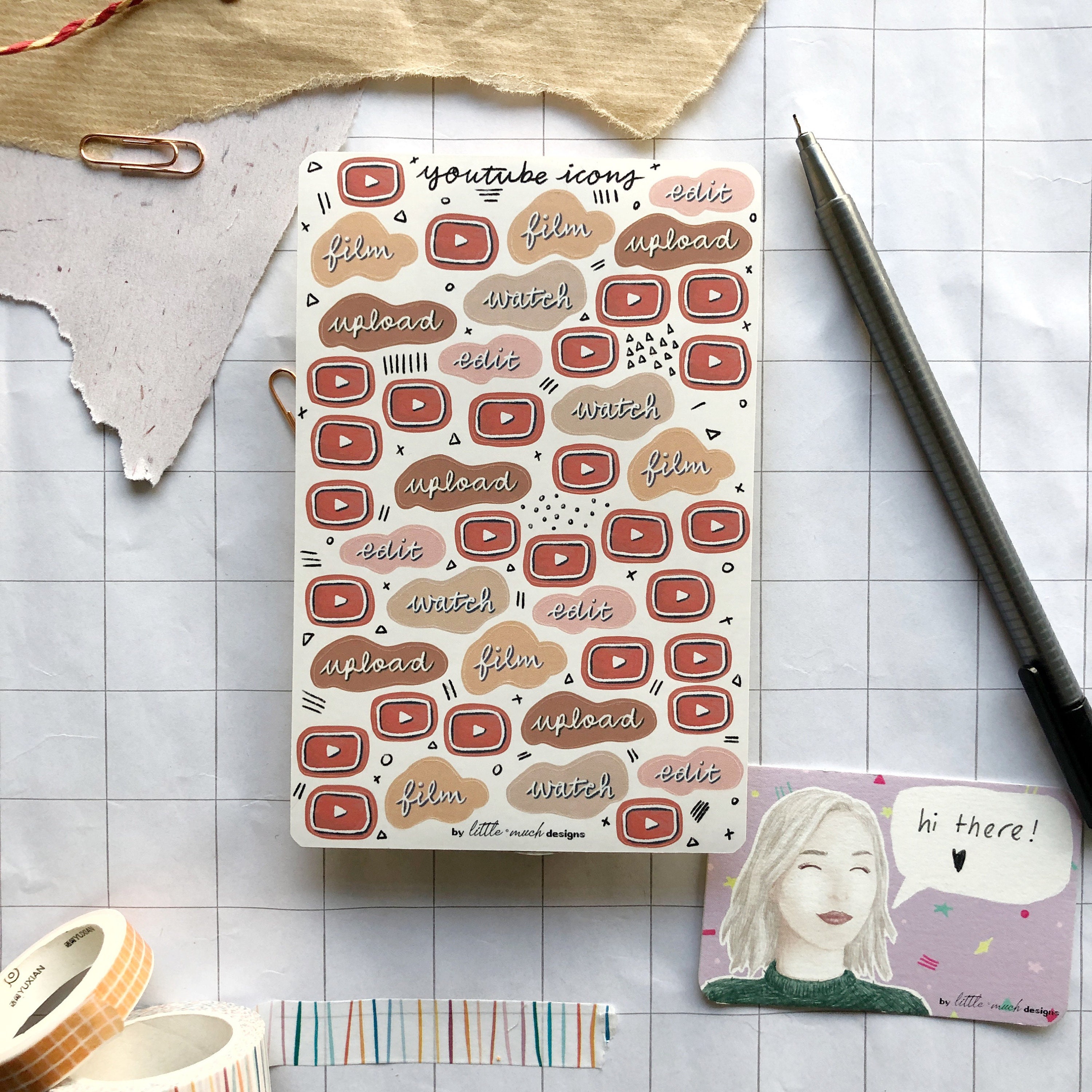 Youtube Icons Sticker Sheet - Etsy