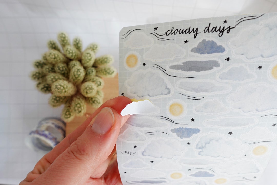 Cloudy Days Sticker Sheet - Etsy
