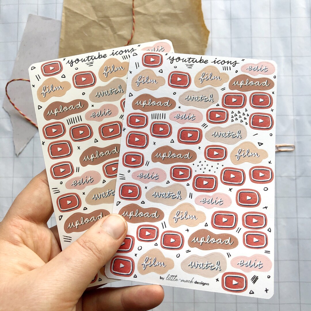 Youtube Icons Sticker Sheet - Etsy
