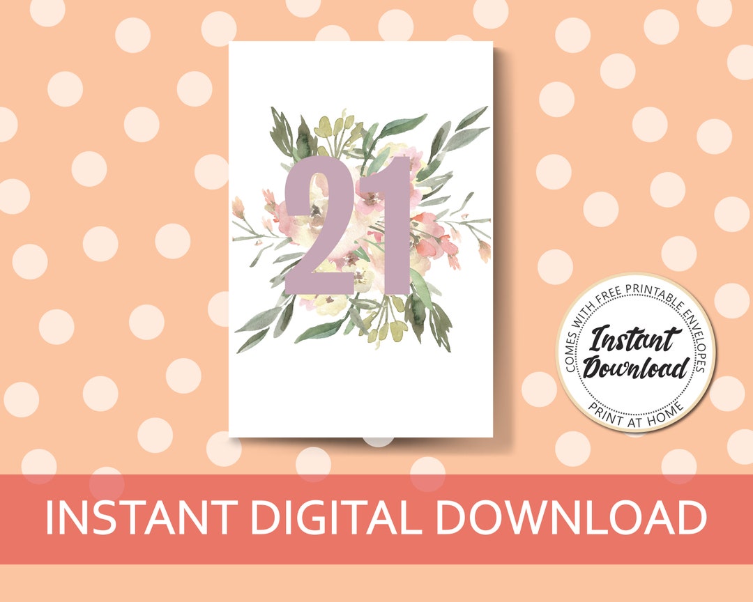 Last Minute 21st Card - Printable 21st Card - 21st Birthday Card for ...