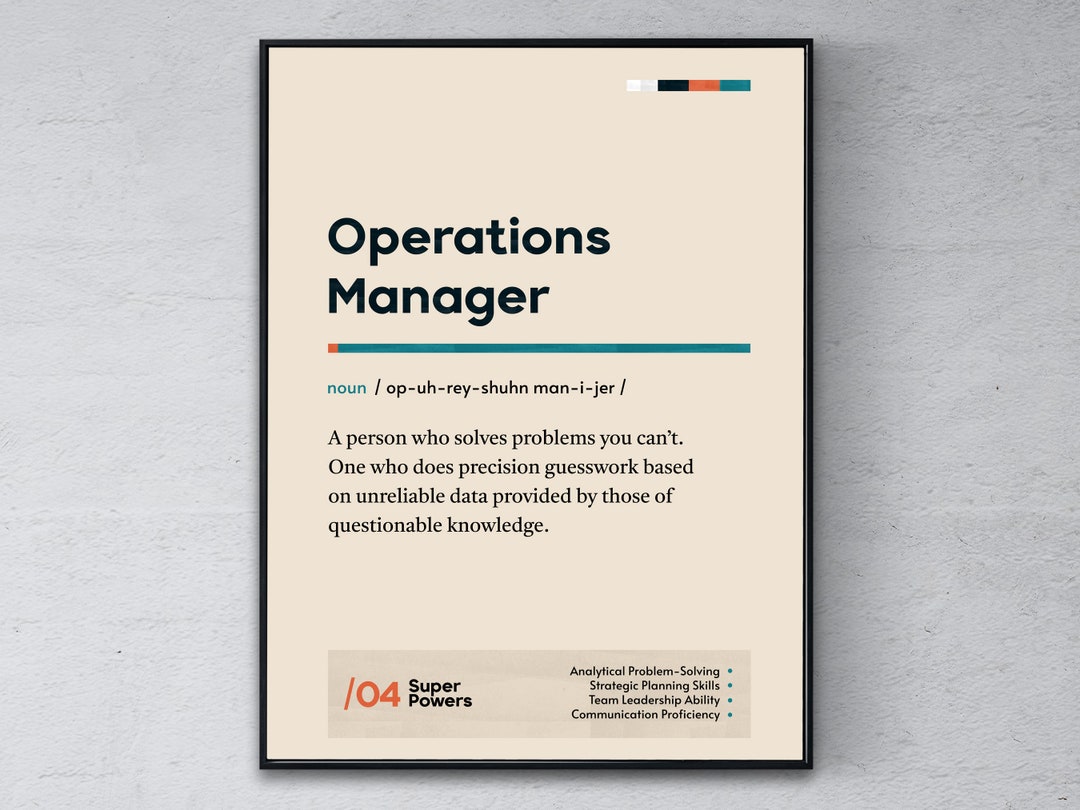 Operations Manager Definition Poster, Chief Operations Officer ...