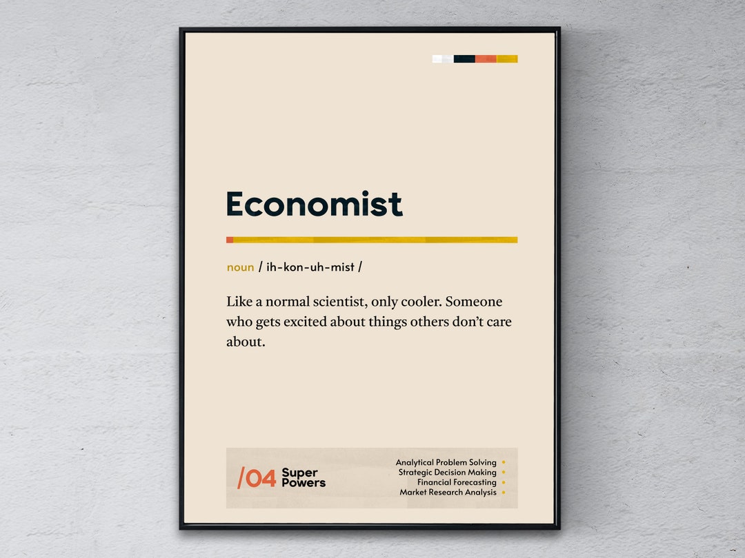 Economist Definition Poster, Accountant Coworker Wall Art, Financier ...