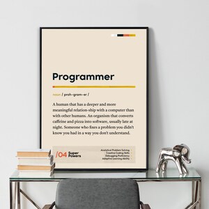 Programmer Definition Poster, Coder Graduation Print, Programmer ...