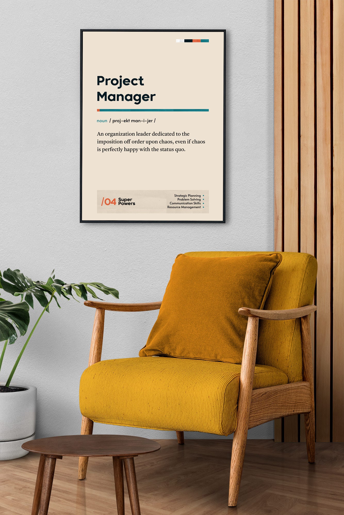 Project Manager Definition Poster, Funny Modern Office Gift, Program ...