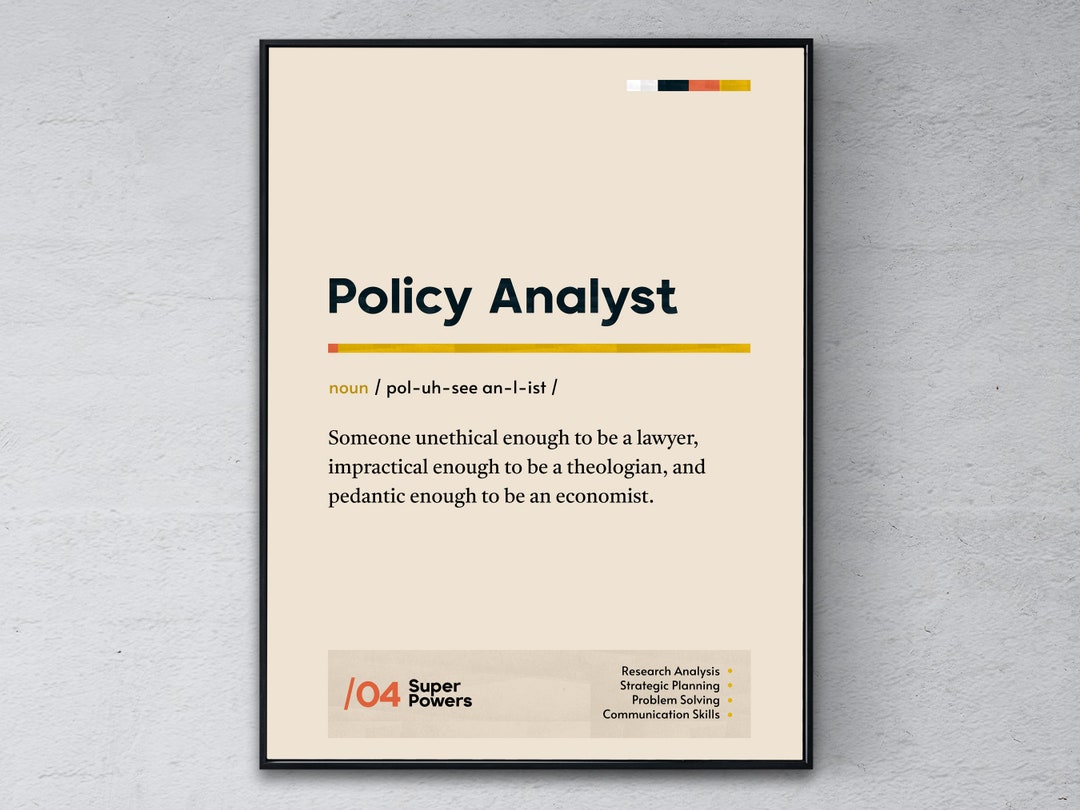 Policy Analyst Definition Poster, Regulatory Analyst Graduation Print ...