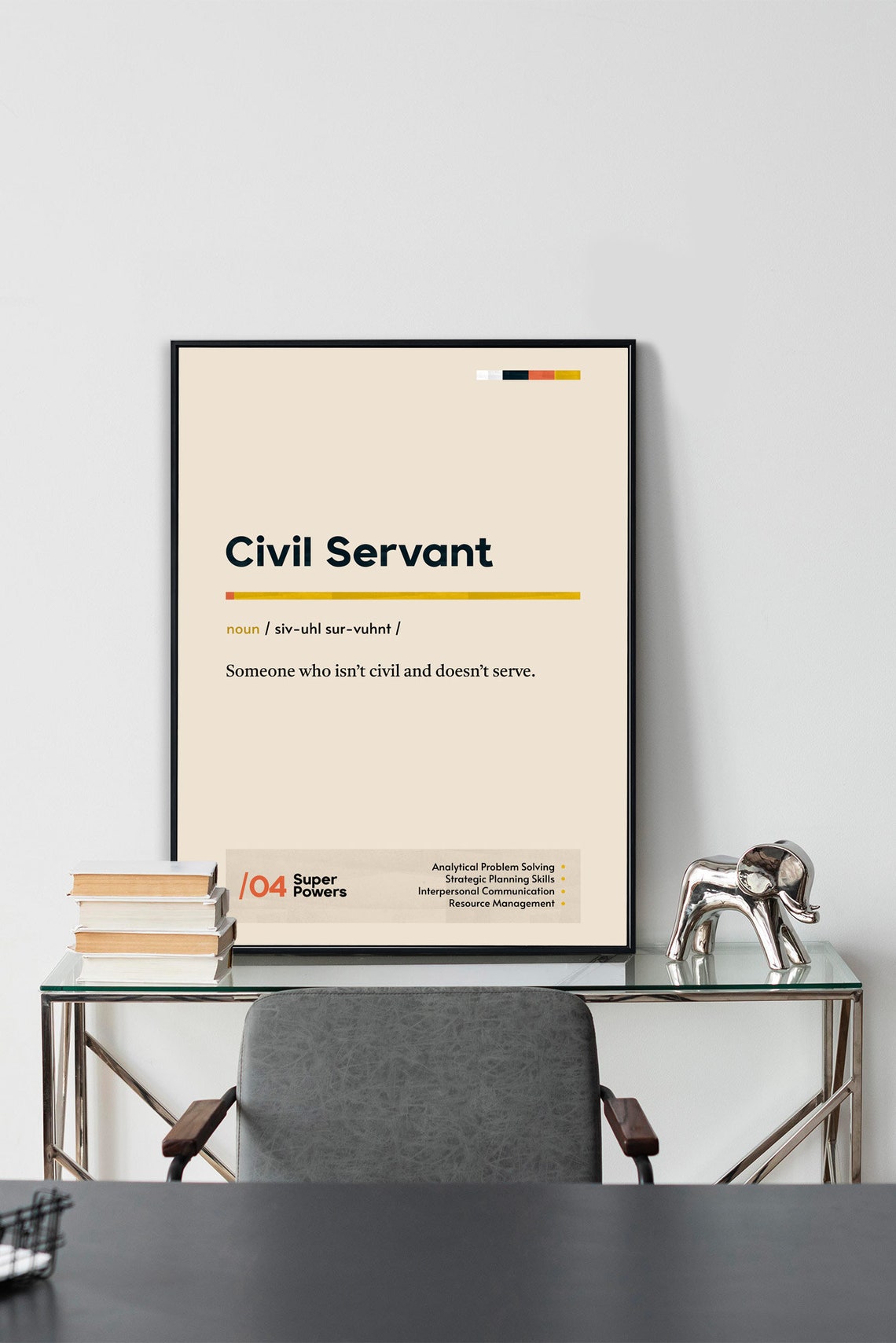 Civil Servant Definition Poster, Government Worker Coworker Wall Art ...