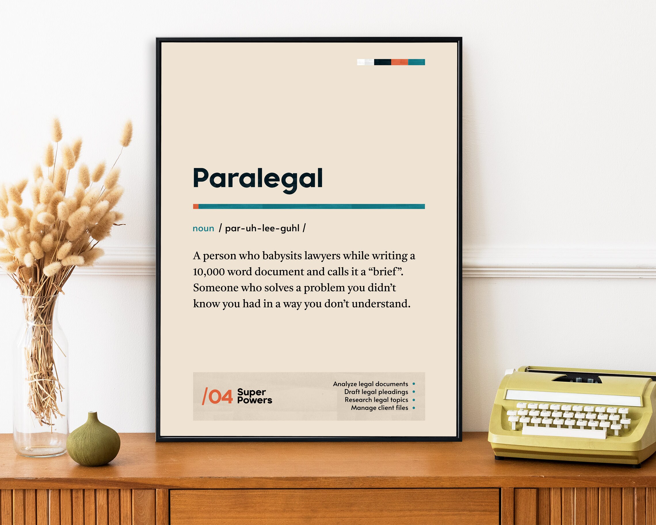 Paralegal Definition Poster, Legal Assistant Coworker Wall Art, Funny ...