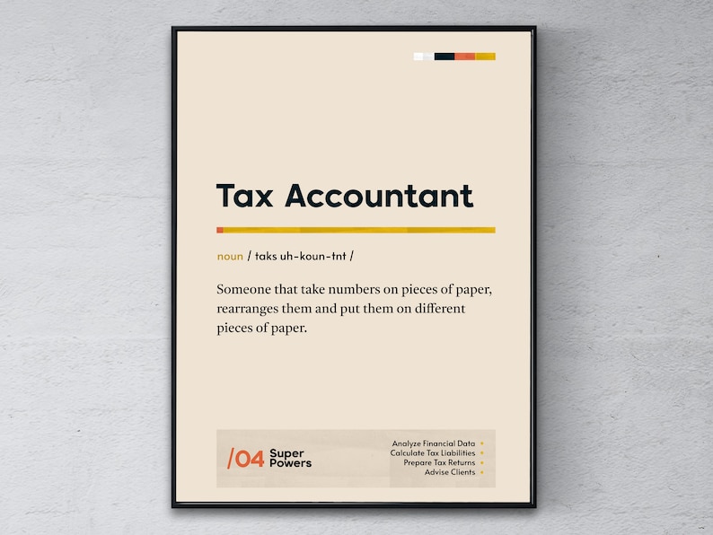 Tax Accountant Definition Poster, Funny Modern Office Gift, Tax ...
