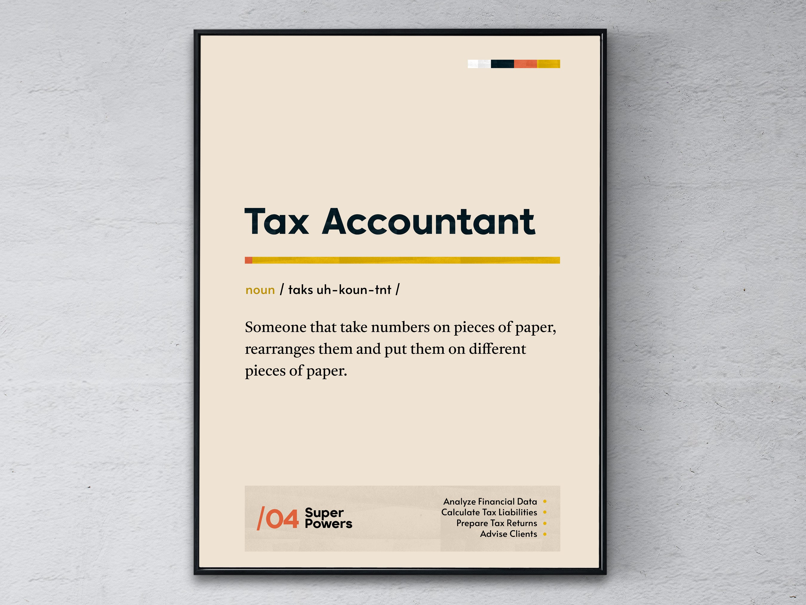 Tax Accountant Definition Poster, Funny Modern Office Gift, Tax ...