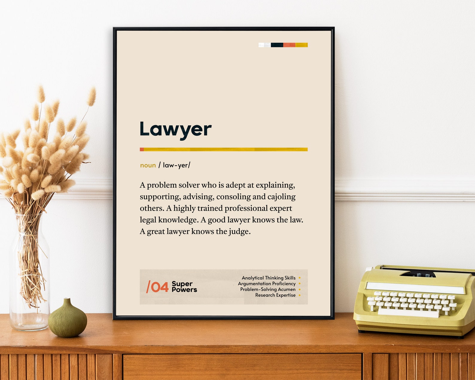 Lawyer Definition Poster, Barrister Coworker Wall Art, Attorney ...