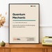 Quantum Mechanic Definition Poster, Quantum Theory Coworker Wall Art ...