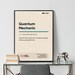 Quantum Mechanic Definition Poster, Quantum Theory Coworker Wall Art ...