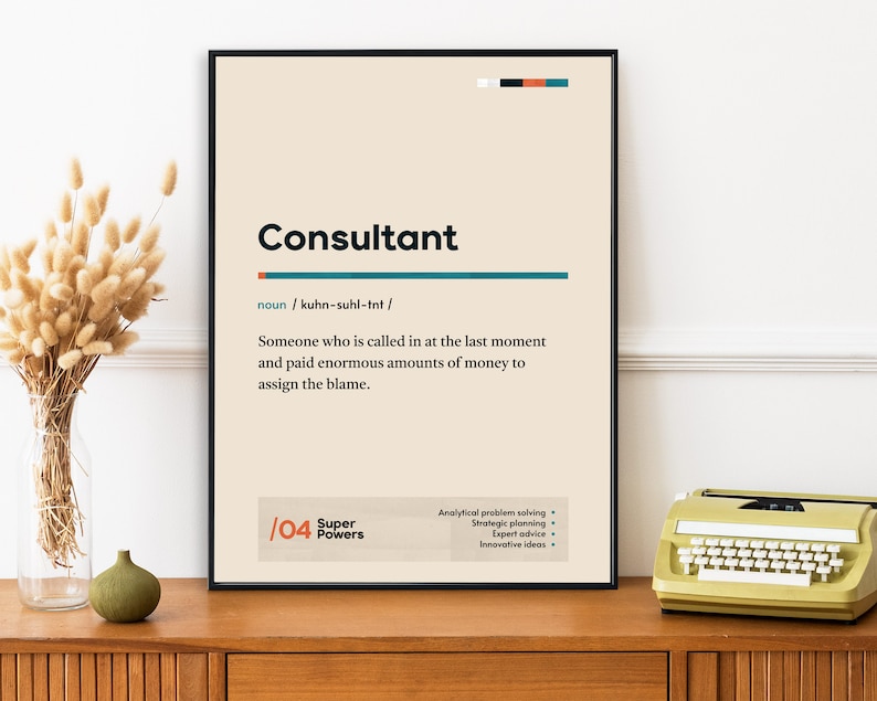 Consultant Definition Poster Expert Coworker Wall Art Funny - Etsy